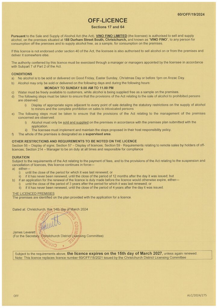 off-licence-2024 - Vino Fino
